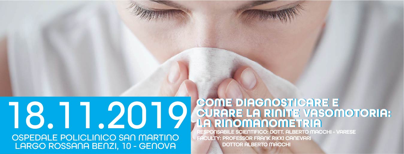 RINITE VASOMOTORIA: DIAGNOSI – TERAPIA: LA RINOMANOMETRIA – GENOVA - PSA&CF